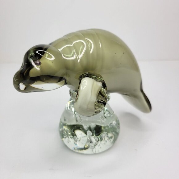 Murano | Art | Murano Art Glass Manatee Hand Blown Sculpture Sea Cow Sirenia Paperweight | Poshmark